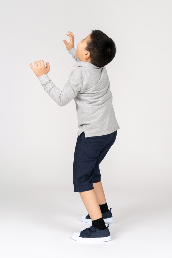Little boy leaning back Photo